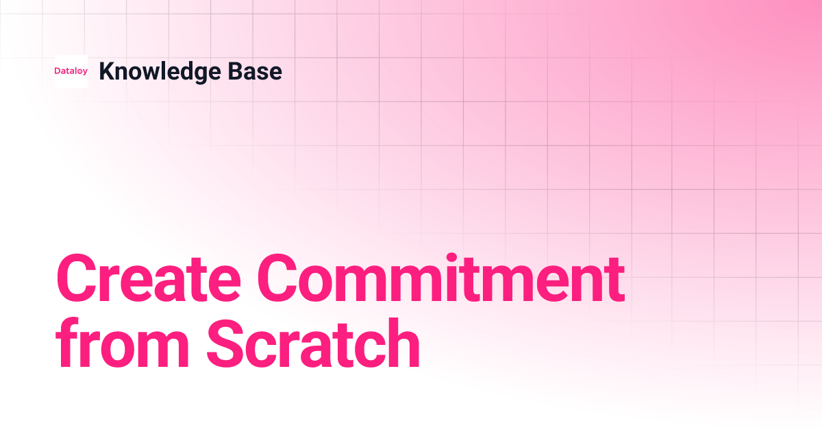 Create Commitment from Scratch | Knowledge Base