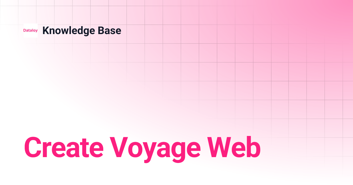 Create Voyage Web | Knowledge Base