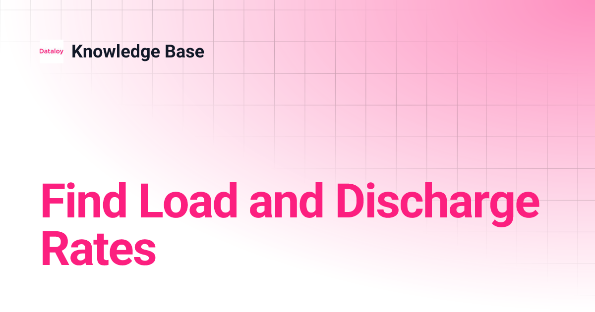 Find Load and Discharge Rates | Knowledge Base
