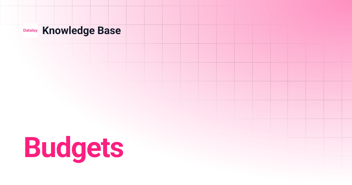 Budgets | Knowledge Base