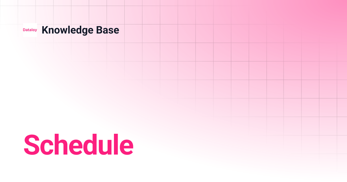 Schedule | Knowledge Base