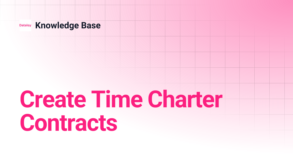 Create Time Charter Contracts | Release 6.38 | Knowledge Base