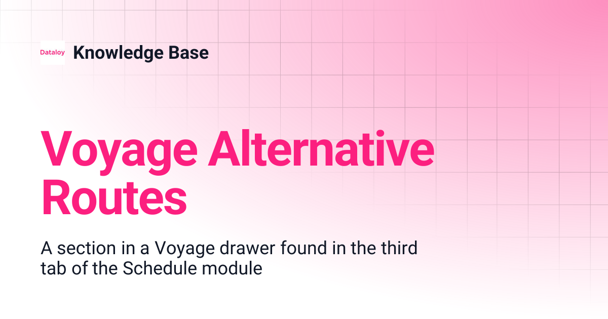 Voyage Alternative Routes | Knowledge Base