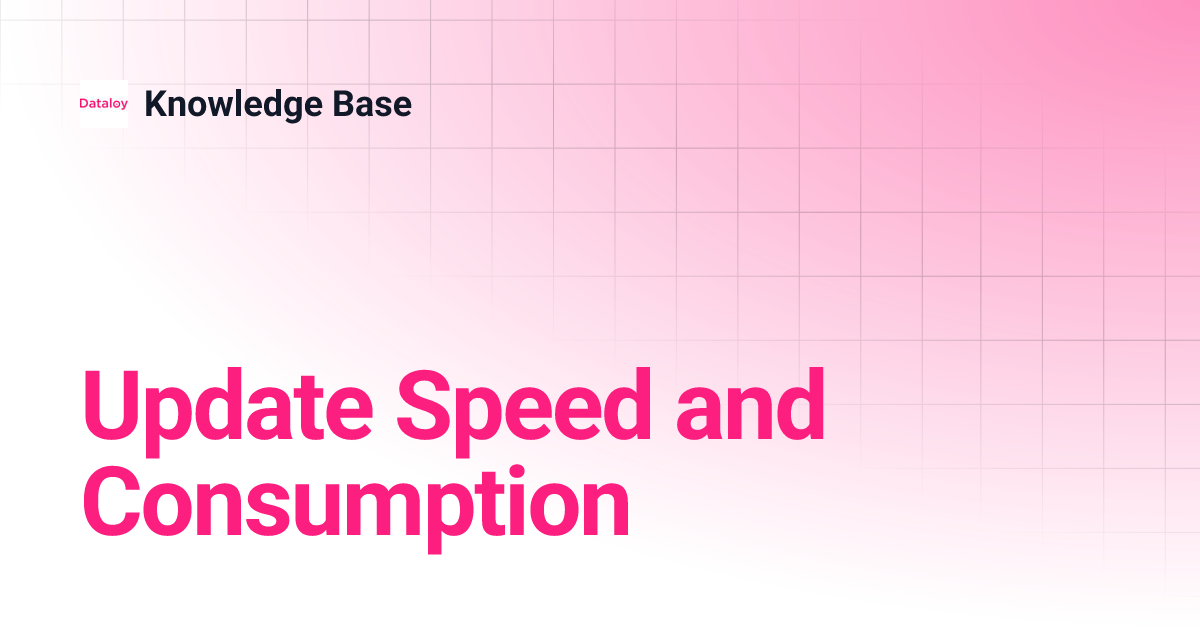 Update Speed and Consumption | Knowledge Base