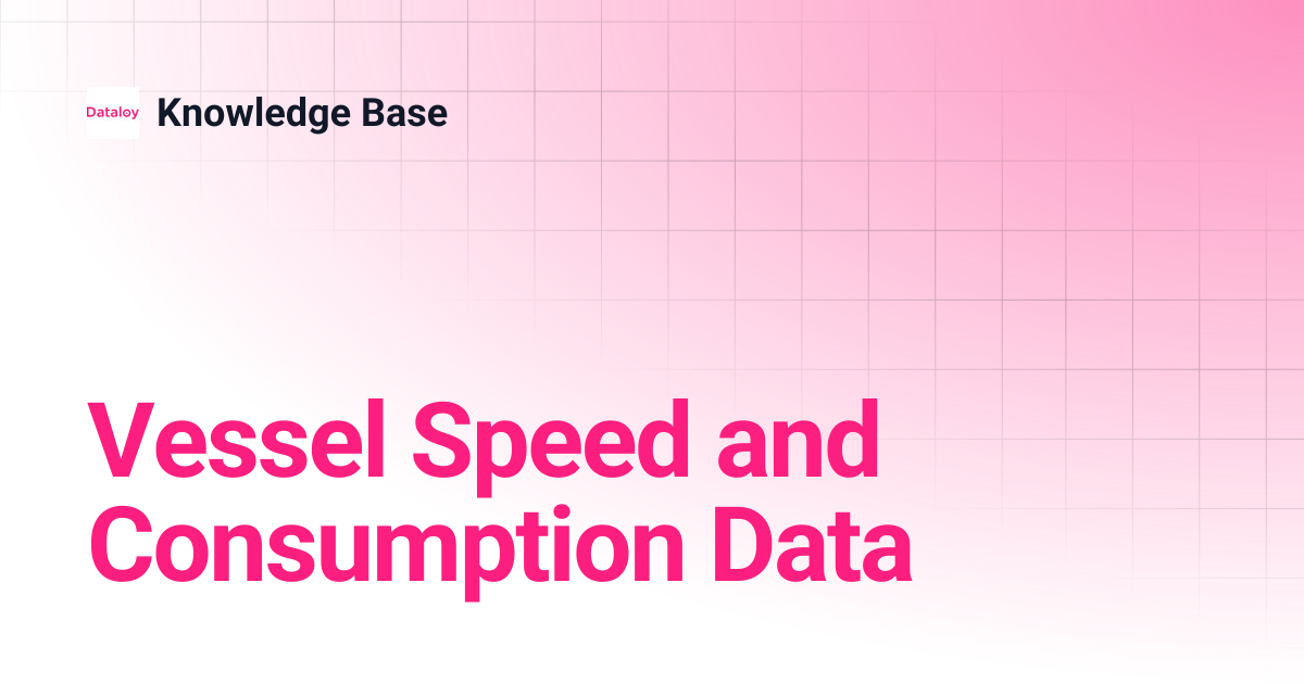 Vessel Speed and Consumption Data | Knowledge Base