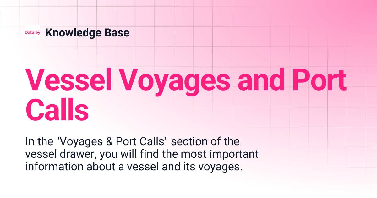 Vessel Voyages and Port Calls | Knowledge Base