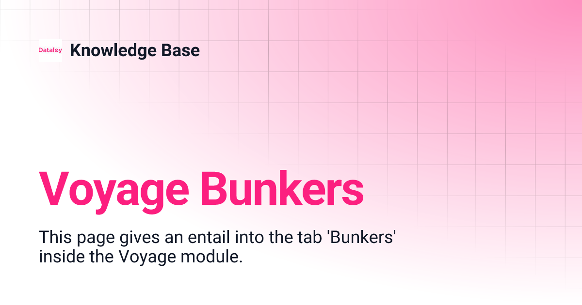 Voyage Bunkers | Knowledge Base
