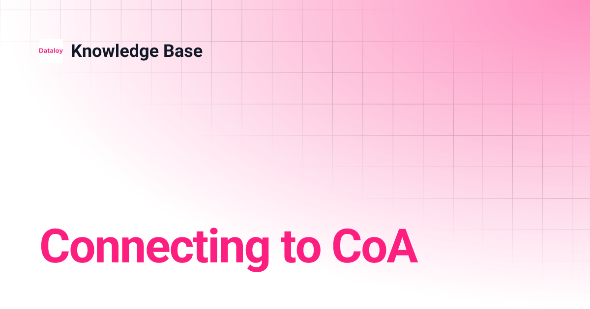 Connecting to CoA | Knowledge Base