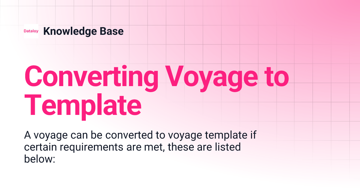 Converting Voyage to Template | Knowledge Base