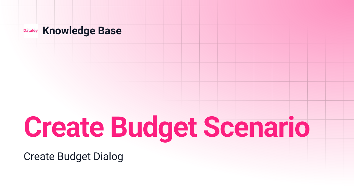 Create Budget Scenario | Release 8.2 | Knowledge Base