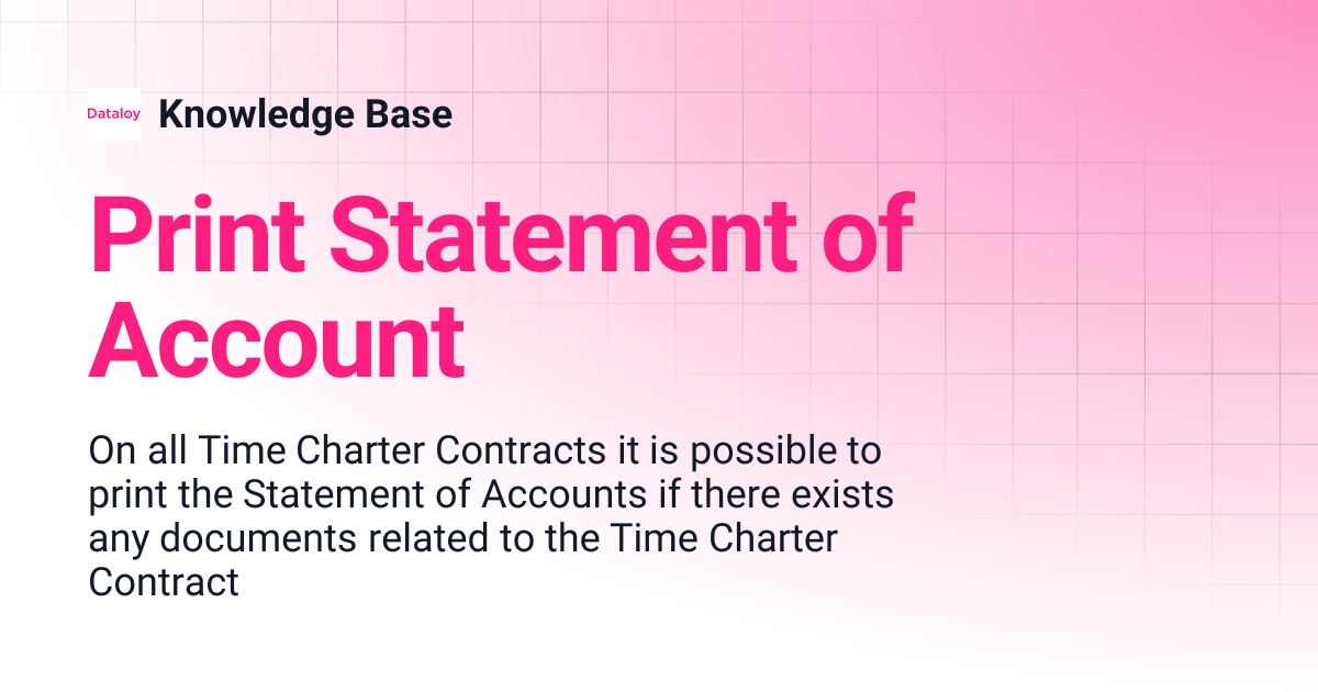 Print Statement of Account | Release 8.2 | Knowledge Base