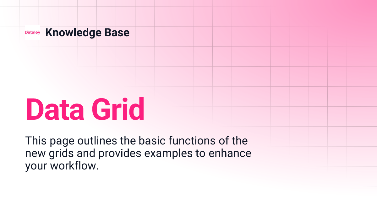 Data Grid | Knowledge Base