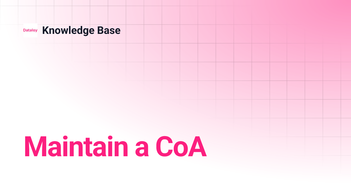 Maintain a CoA | Knowledge Base