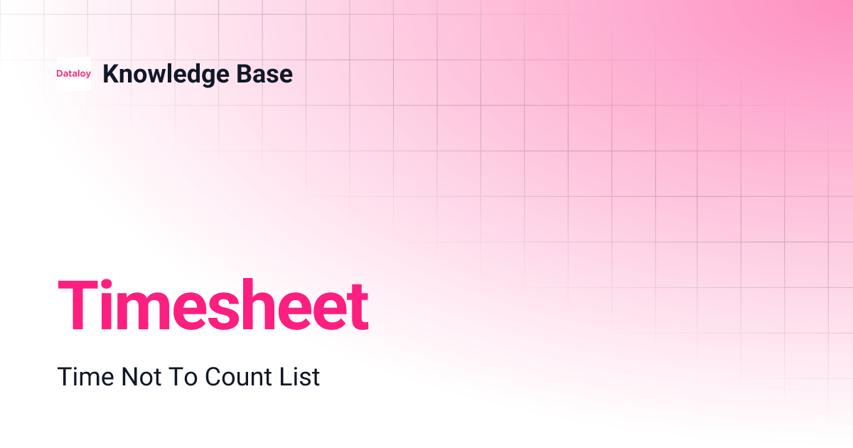 Timesheet | Knowledge Base