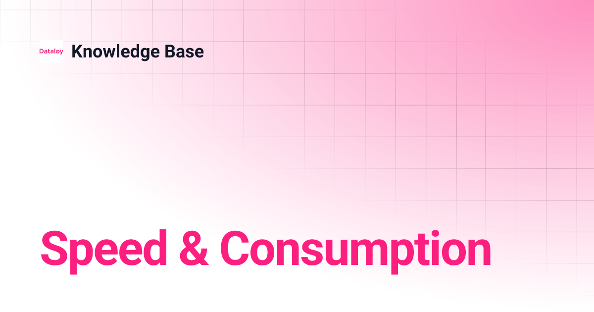 Speed & Consumption | Knowledge Base