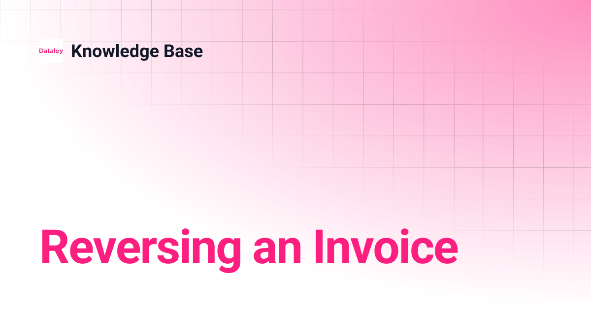 Reversing an Invoice | Knowledge Base