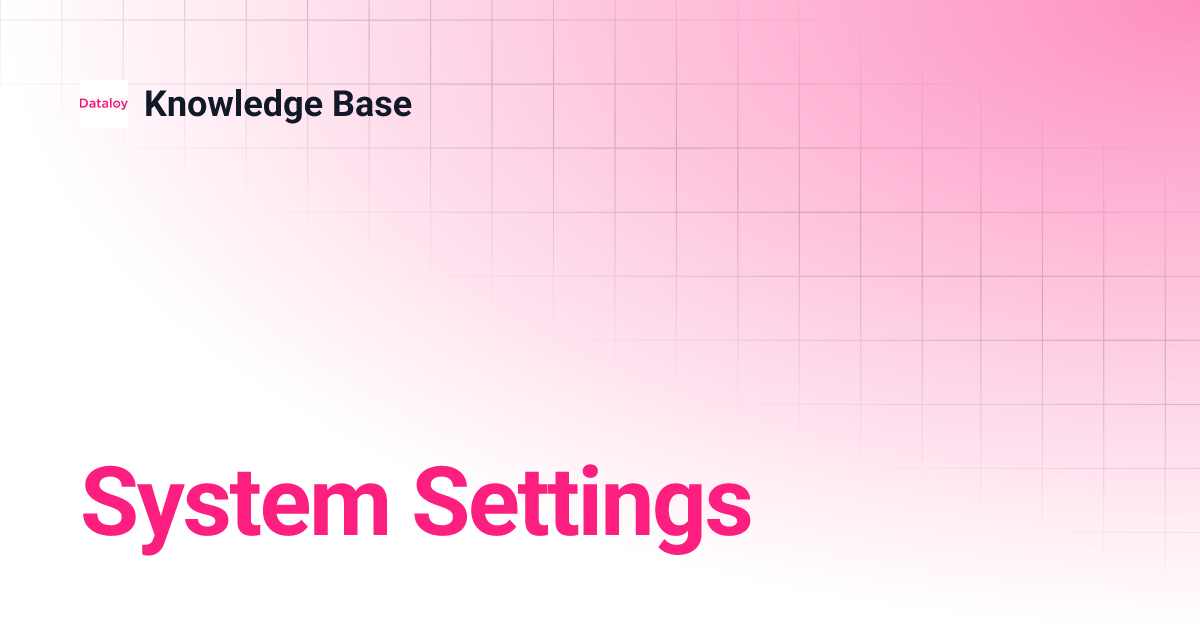 System Settings | Knowledge Base