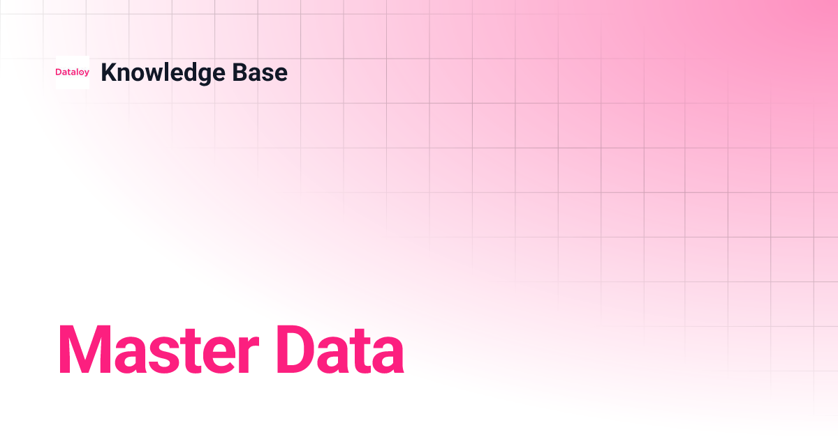 Master Data | Release 8.7 | Knowledge Base
