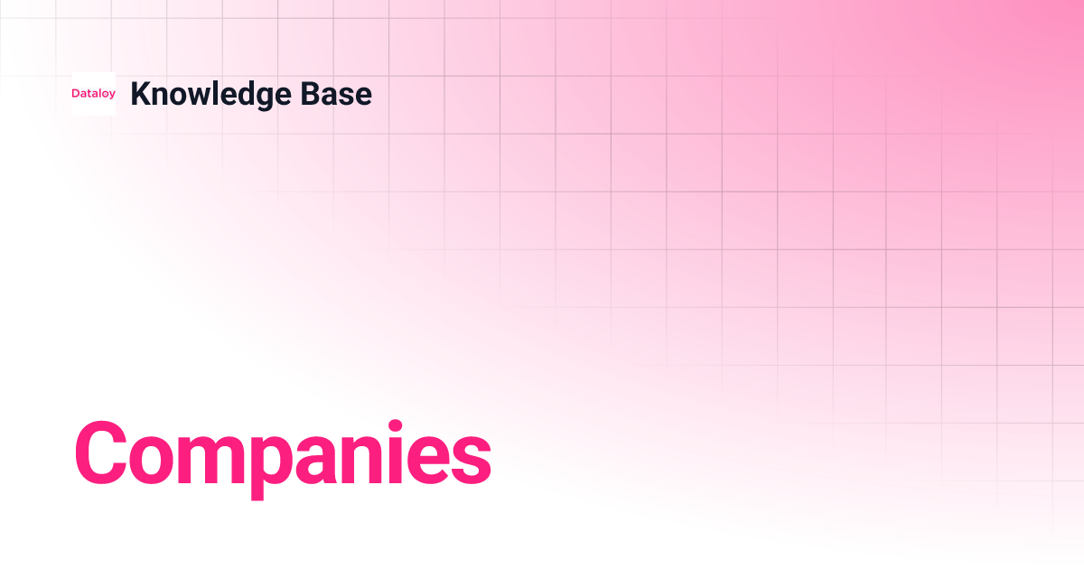 Companies | Knowledge Base