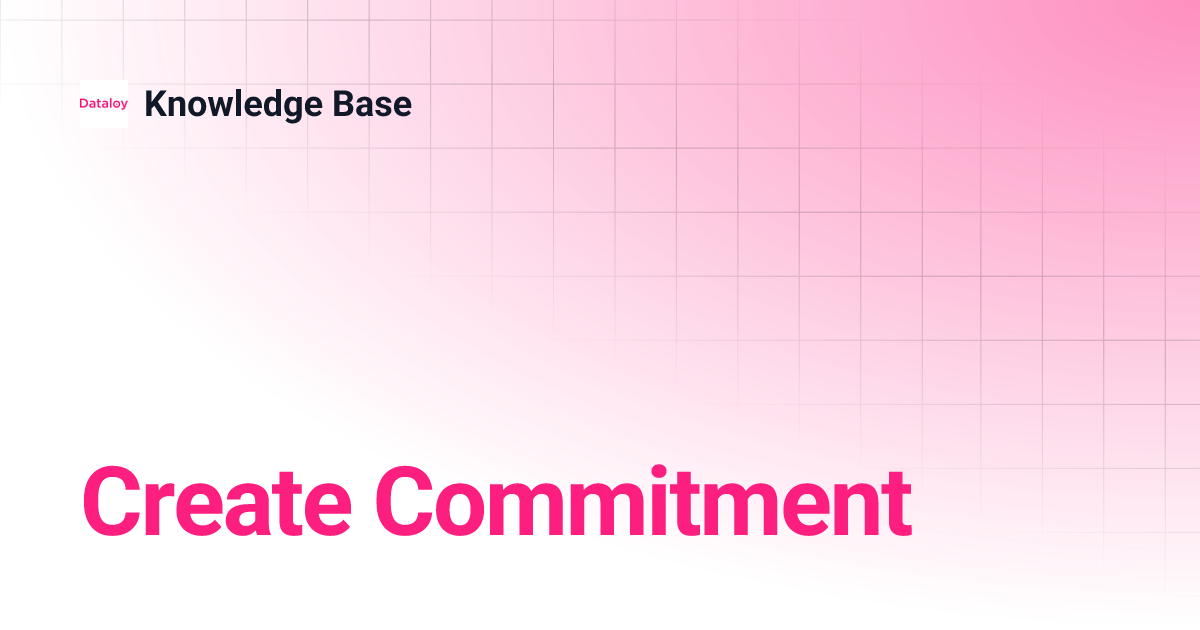 Create Commitment | Knowledge Base