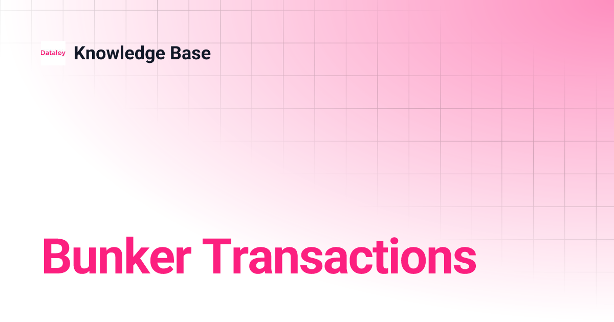 Bunker Transactions | Release 6.8 | Knowledge Base