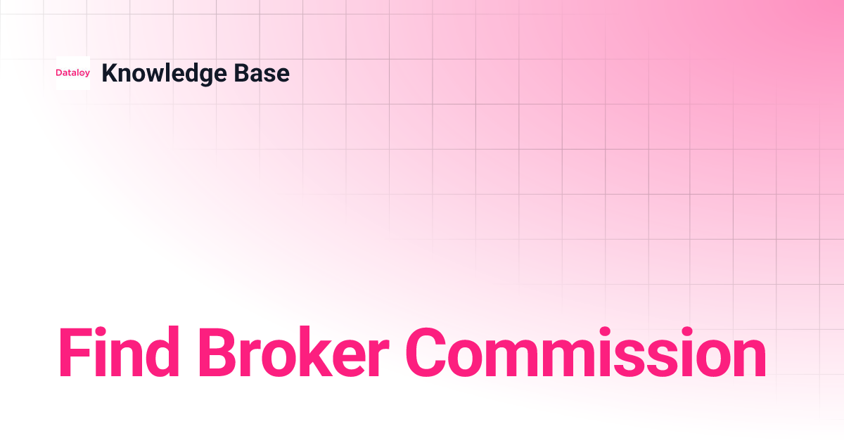 Find Broker Commission | Knowledge Base