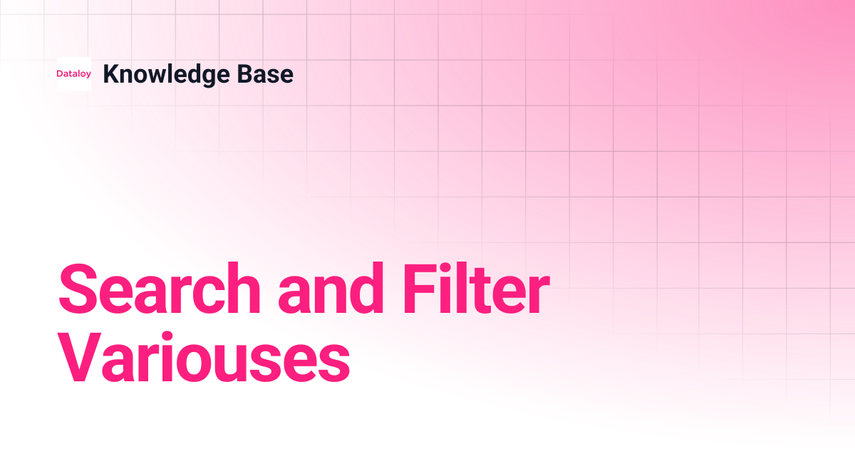 Search and Filter Variouses | Knowledge Base