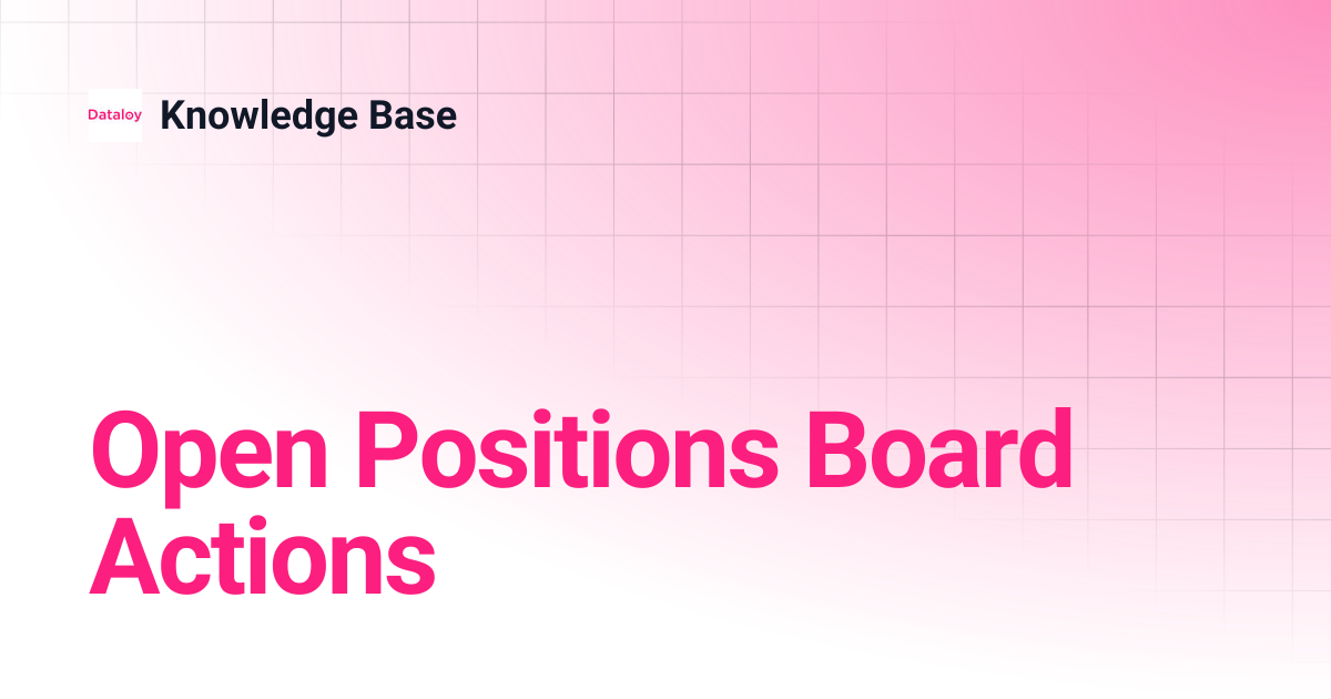 Open Positions Board Actions | Knowledge Base
