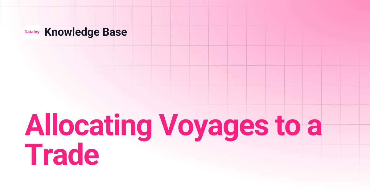 Allocating Voyages to a Trade | Knowledge Base